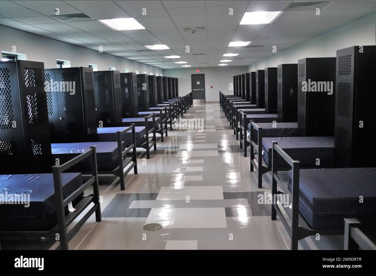 An interior view of new barracks is shown May 18, 2022, after a special ...