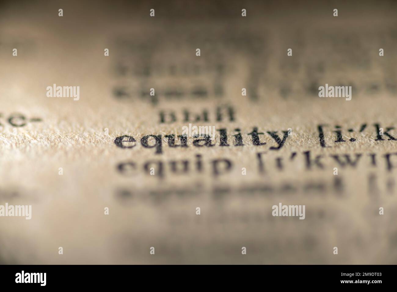 focus on equality word printed in vintage dictionary Stock Photo - Alamy