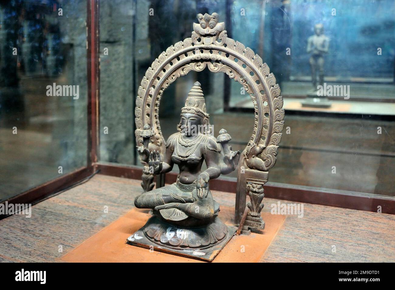 Sculpture of a Goddess in bronze Chola dynasty in Meenakshi Temple at ...