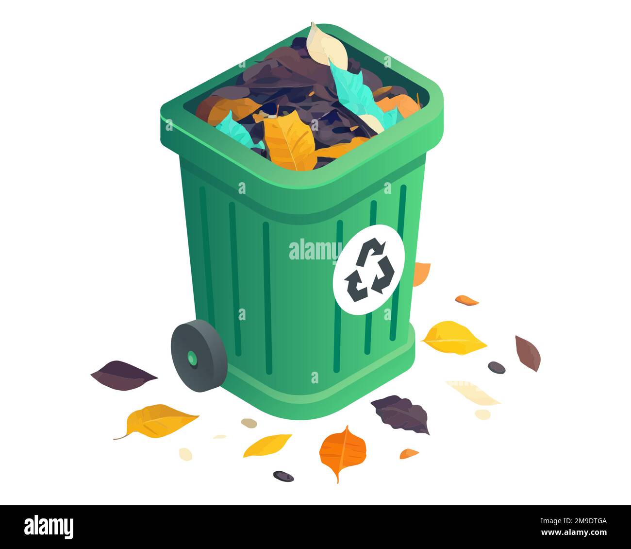 Grass some fallen leaves Stock Vector Images - Alamy