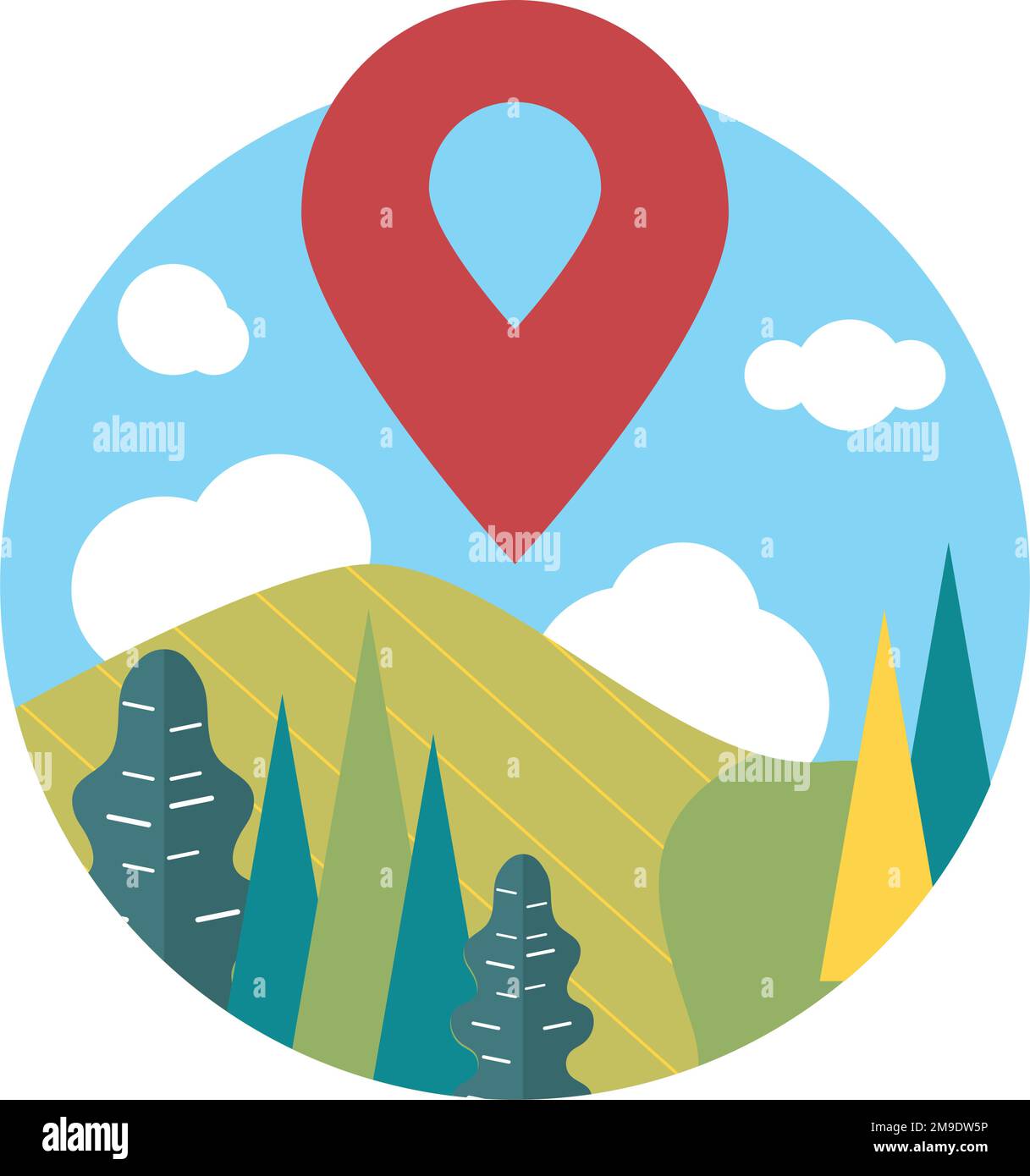 pin location in landscape Stock Vector Image & Art - Alamy
