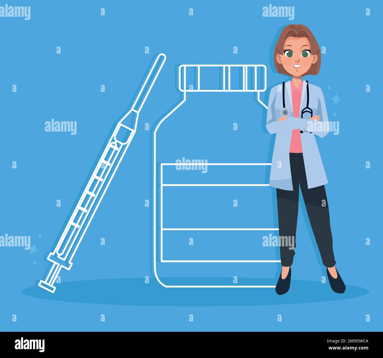 Doctor injection lady Stock Vector Images - Alamy
