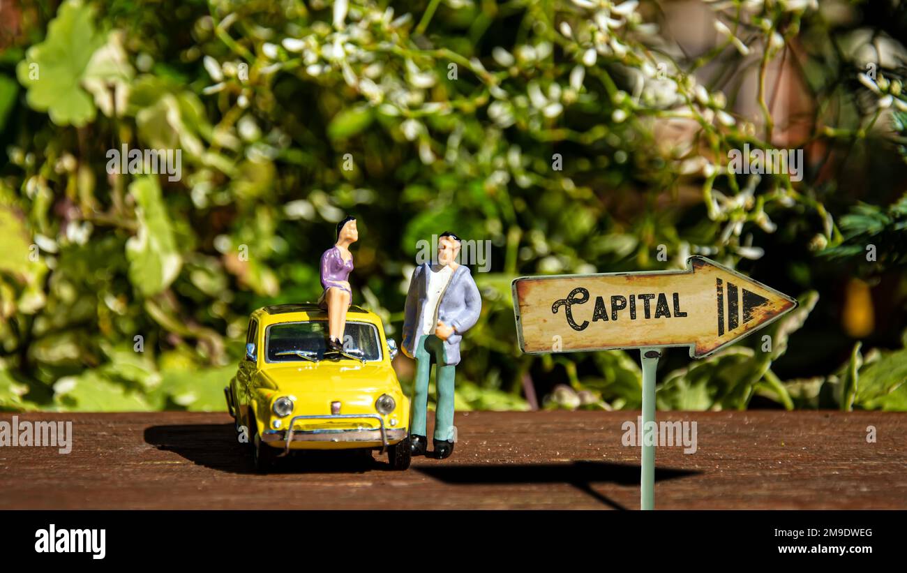 Street Sign the Direction Way to Capital Stock Photo - Alamy