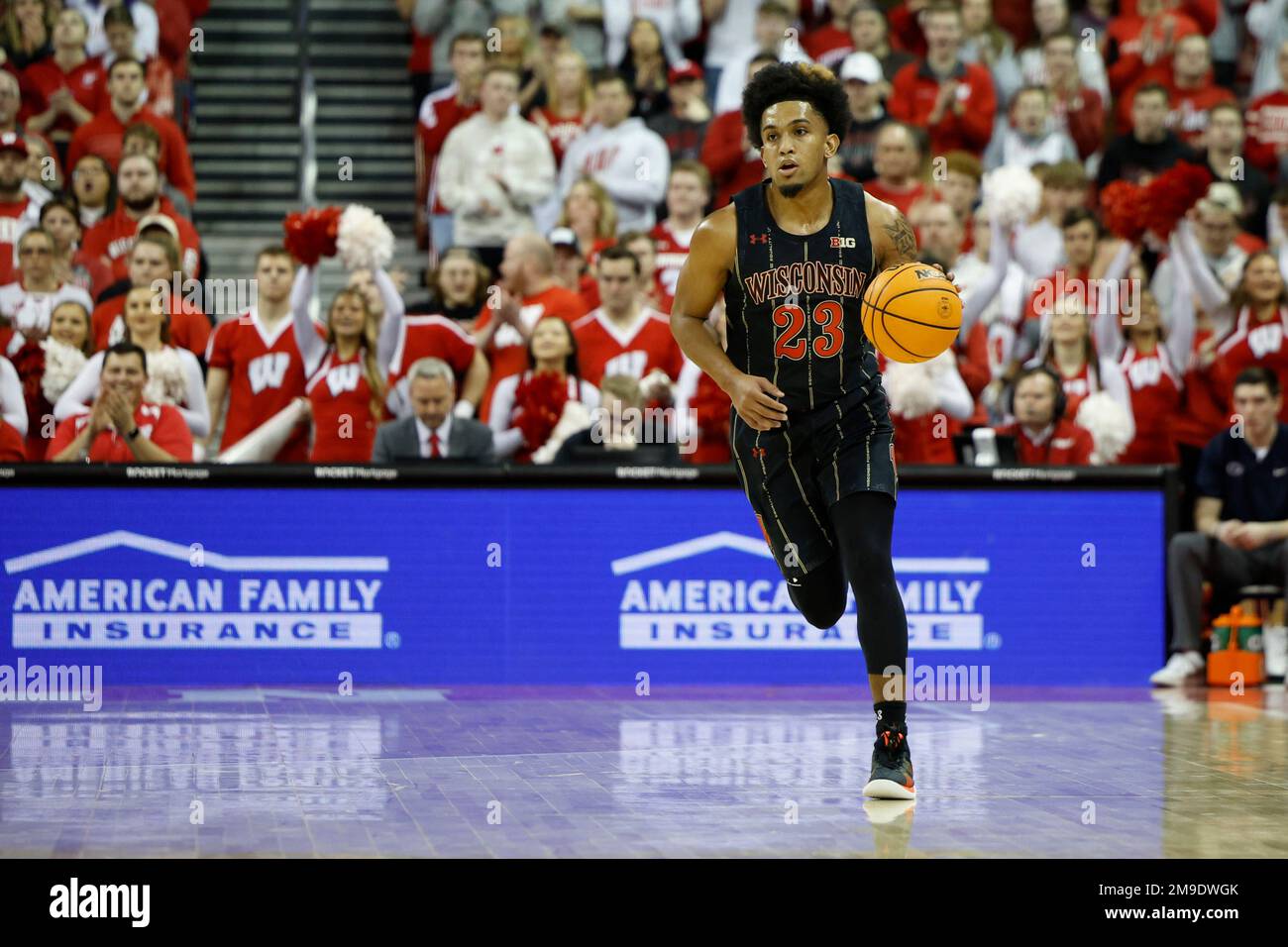 Madison, WI, USA. 17th Jan, 2023. Wisconsin Badgers guard Chucky ...