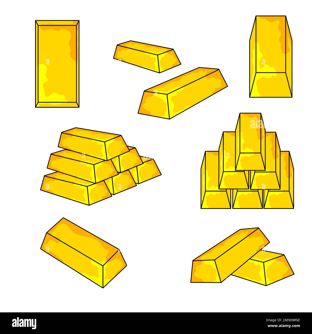 An illustration of a 2D gold bar isolated on a white background Stock ... An illustration of a 2D gold bar isolated on a white background Stock ...