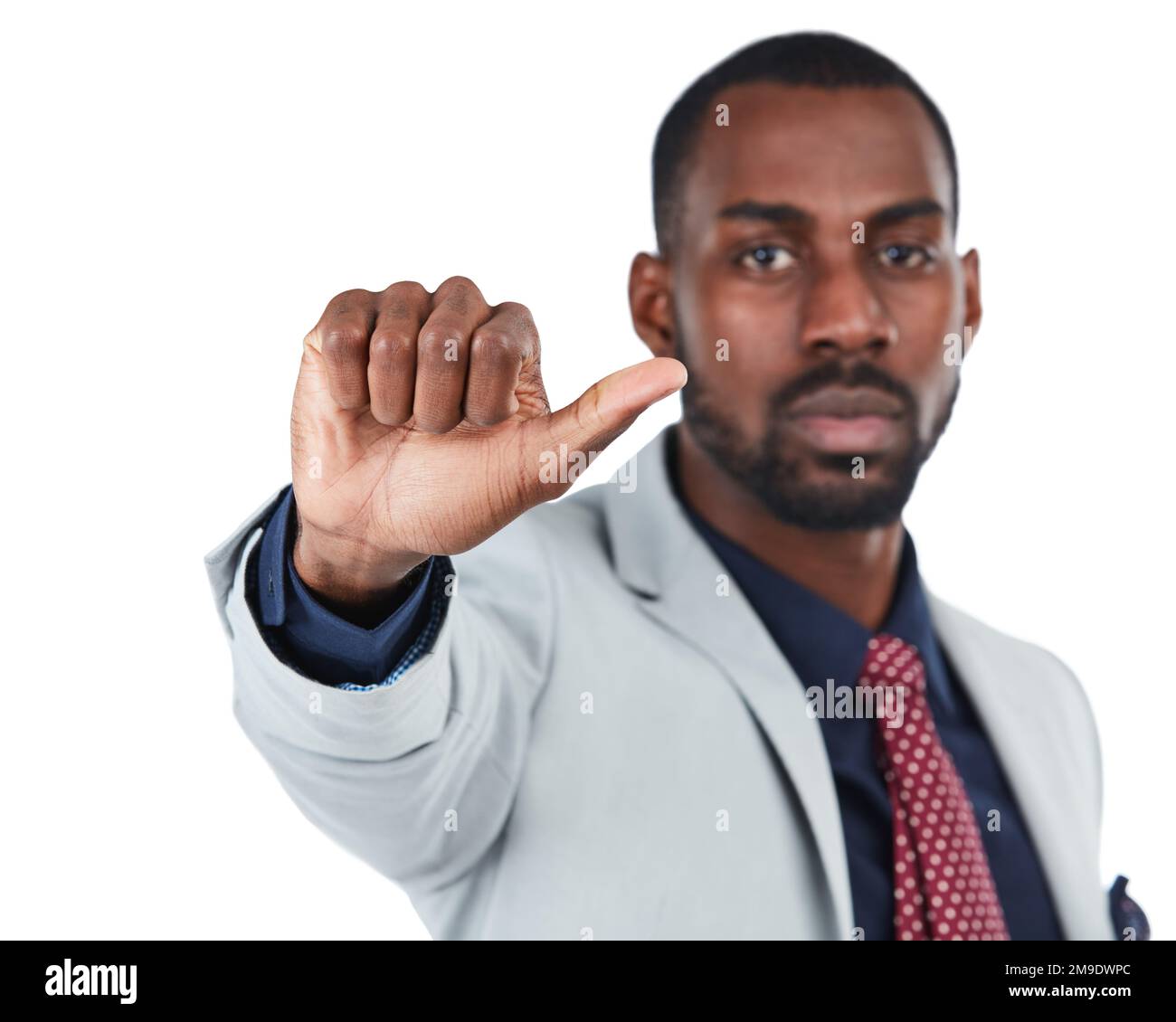 Portrait, thumbs up or sign language with a business black man in ...