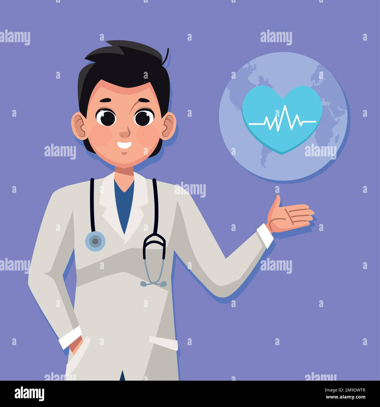 doctor with heart cardio Stock Vector Image & Art - Alamy