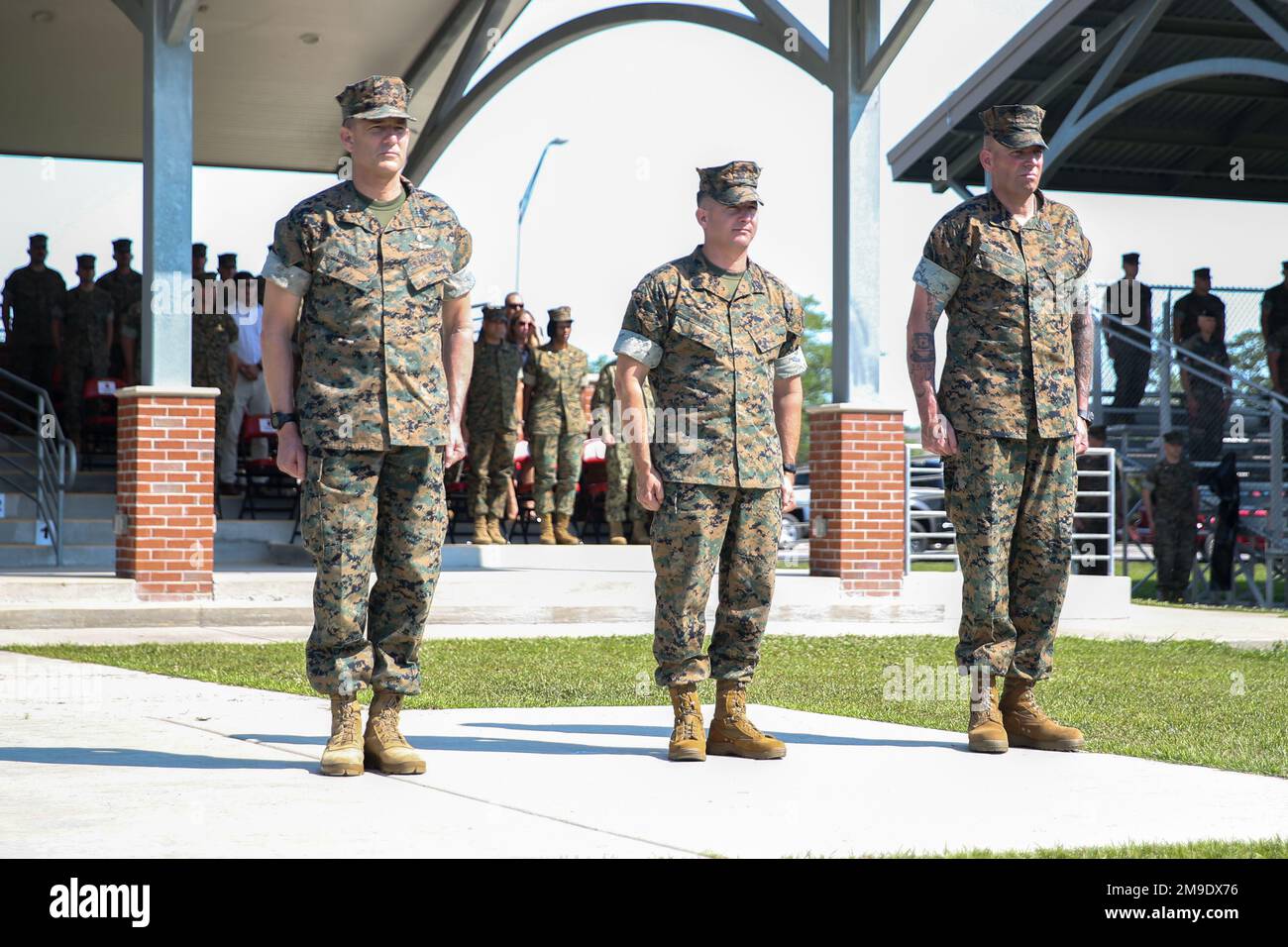 U.S. Marine Corps Maj. Gen. Francis Donovan, left, the commanding ...