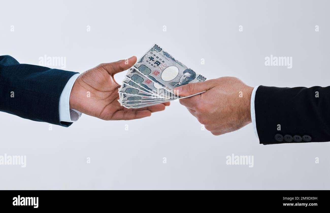 And there is a cure transparency. a businessman taking money from ...