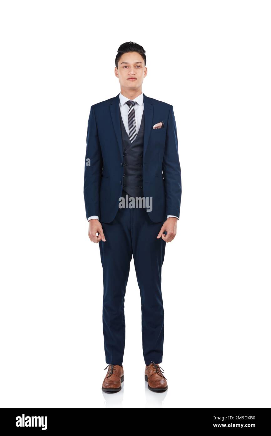 Asian, businessman or portrait on isolated white background for about ...