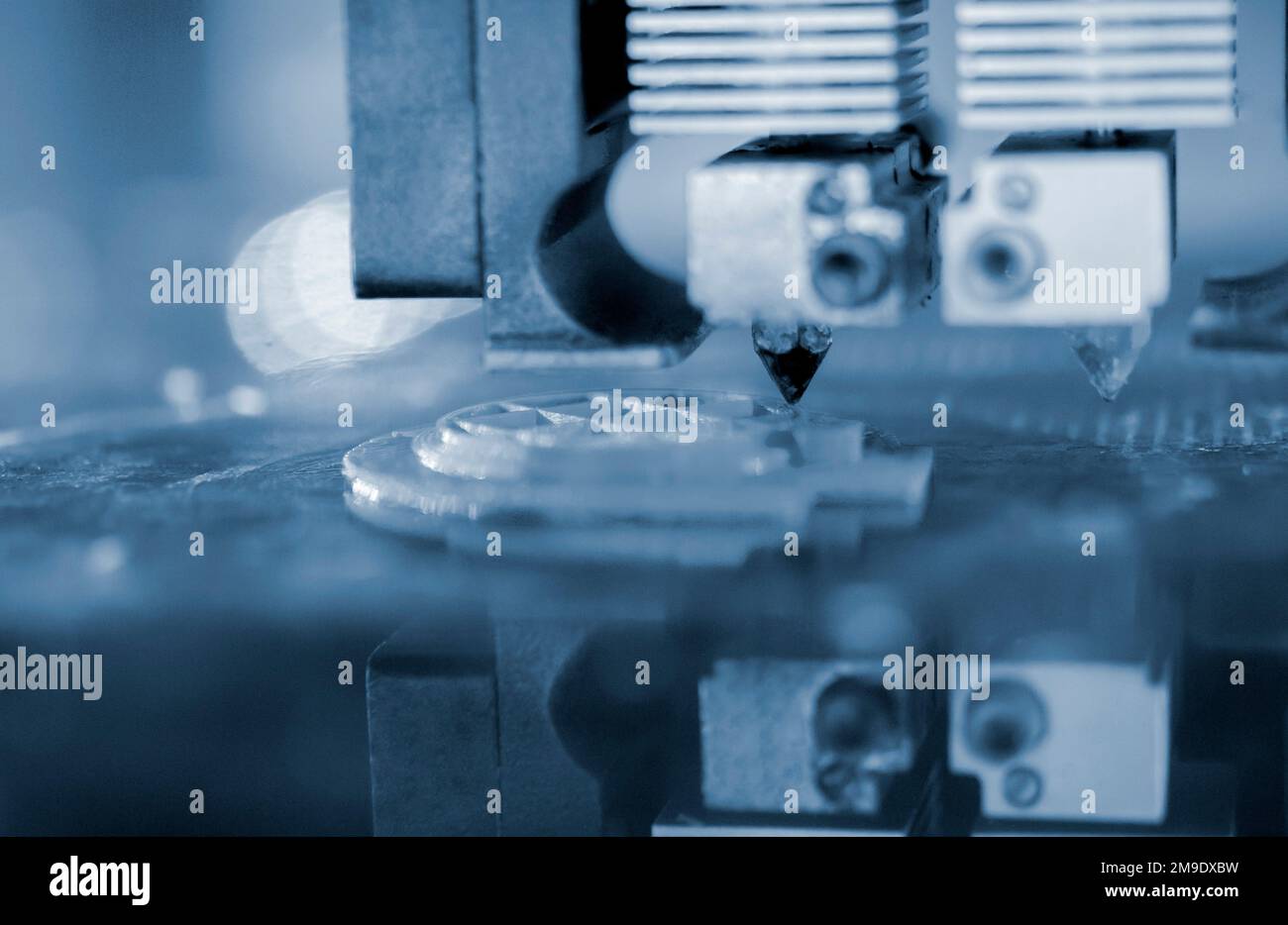 3d printer printing a model close-up. The process of printing a model ...