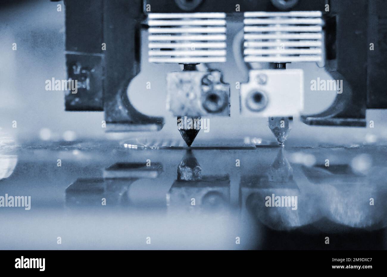 3d printer printing a model close-up. The process of printing a model ...