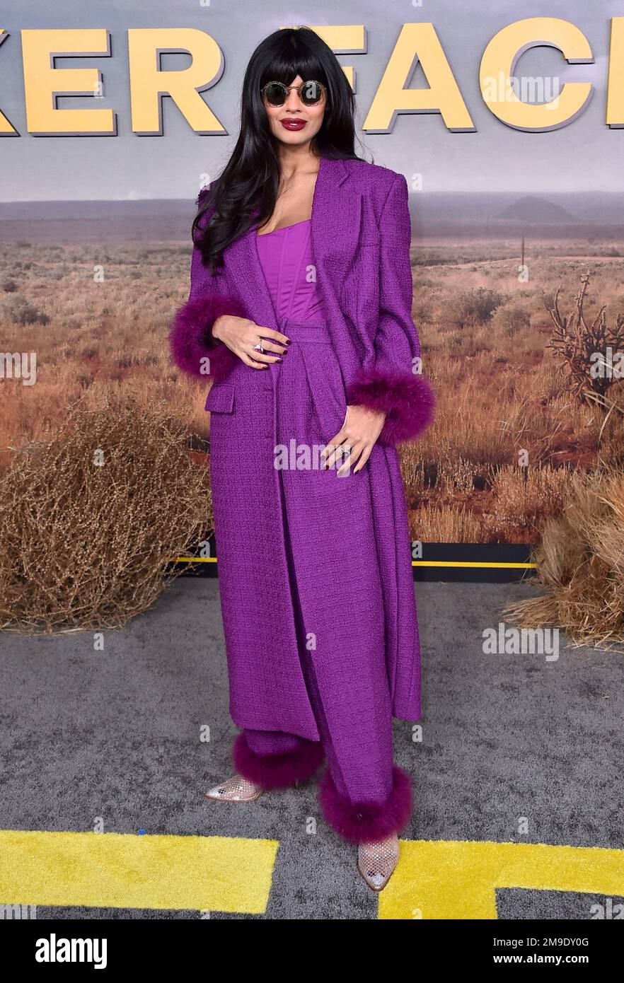 Jameela Jamil arrives at the premiere of "Poker Face," Tuesday, Jan. 17 ...