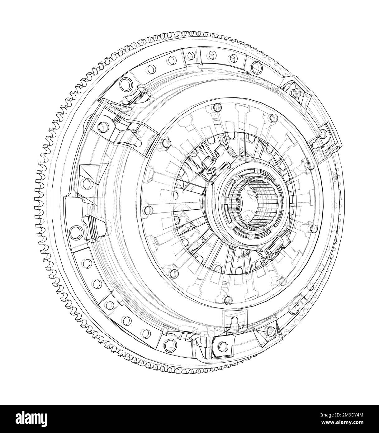 Sketch of clutch basket for the car. Vector Stock Vector Image & Art ...