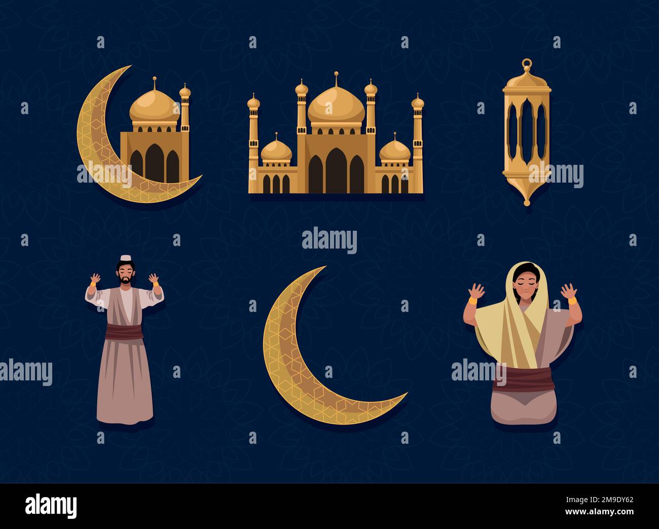 mosque and muslim icons Stock Vector Image & Art - Alamy