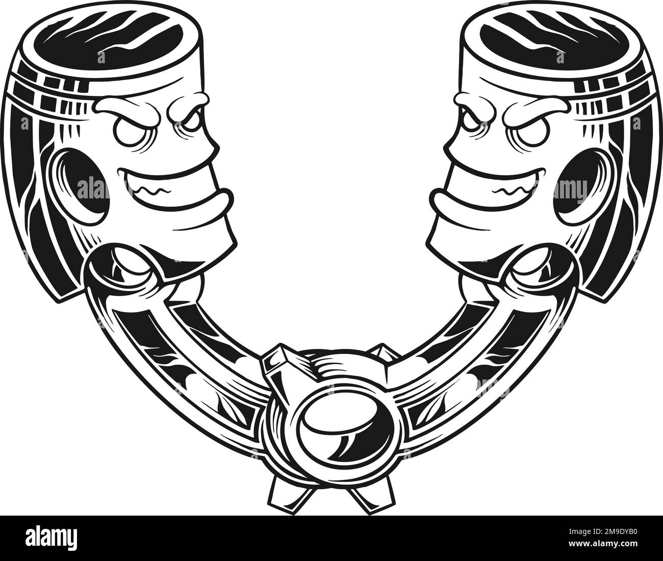 Cross racing piston head workshop logo illustrations outline vector ...