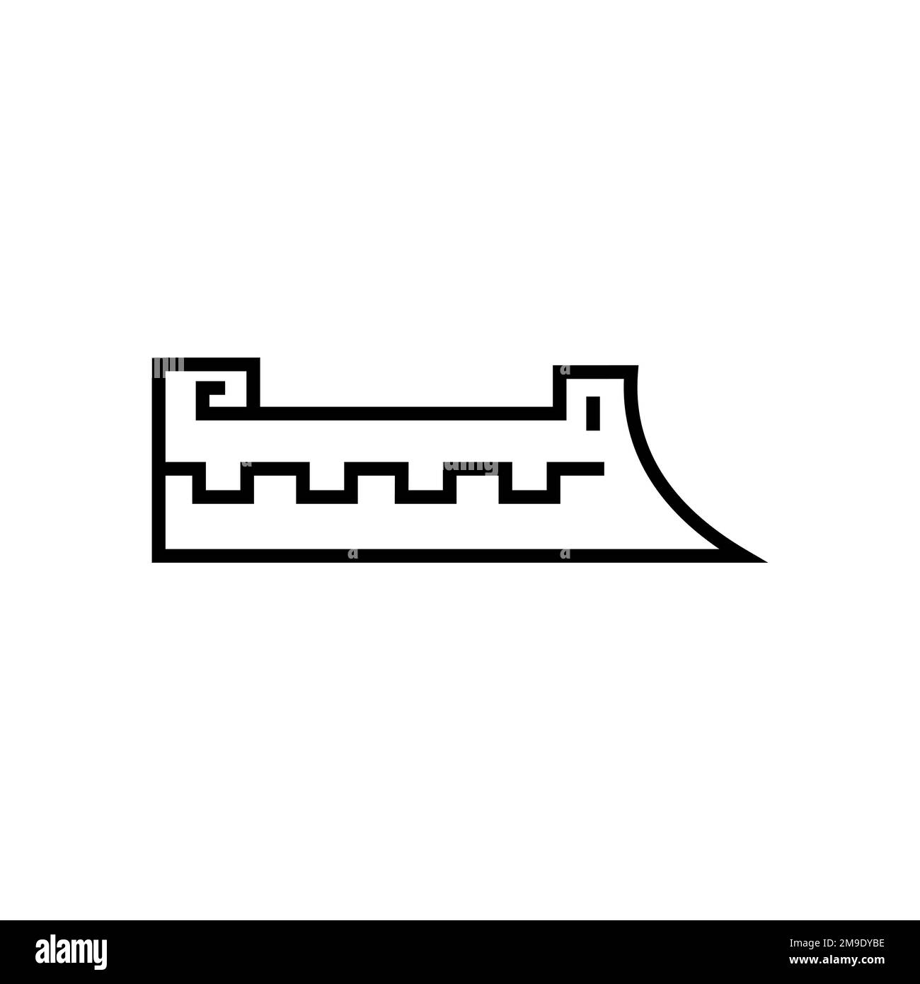 Crocodile head icon in line art style isolated on white background for ...