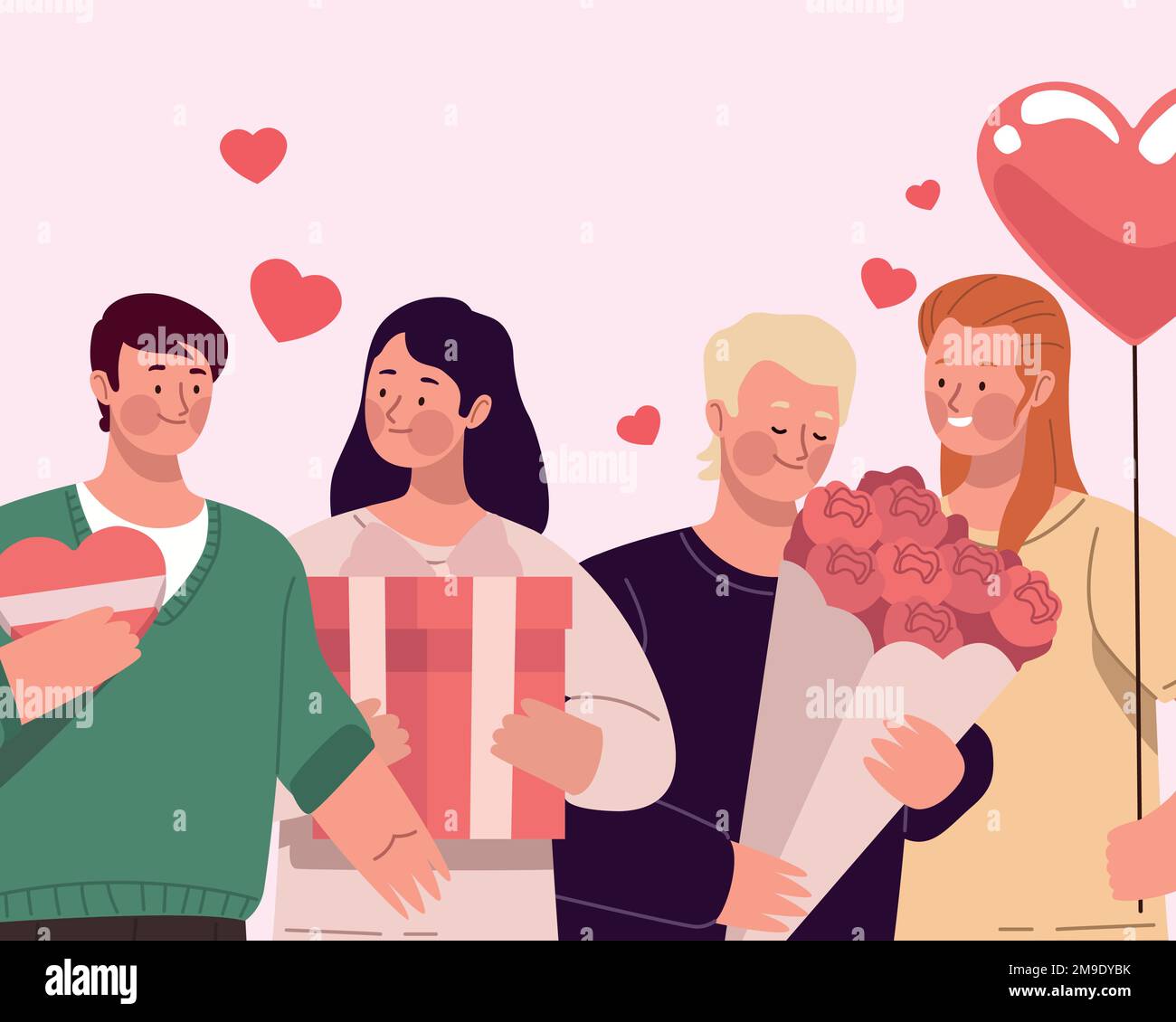 Woman with two boyfriends Stock Vector Images - Alamy