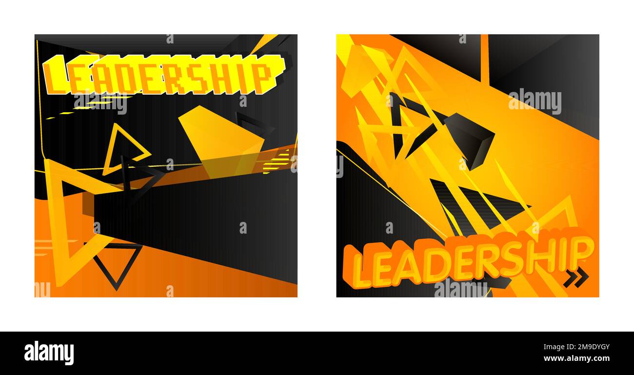 Leadership vector poster template set. Abstract event illustration for ...