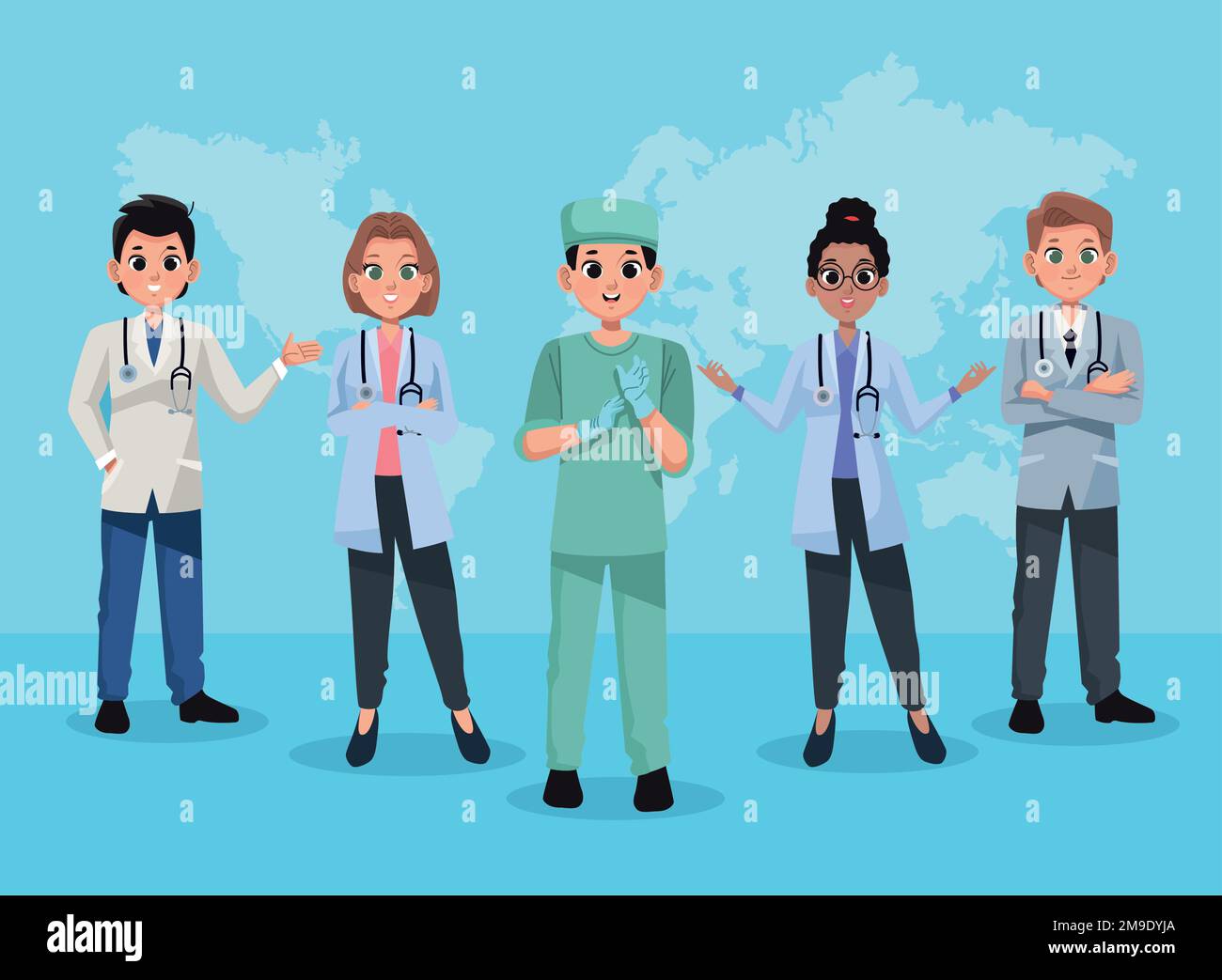 Five doctors Stock Vector Images - Alamy