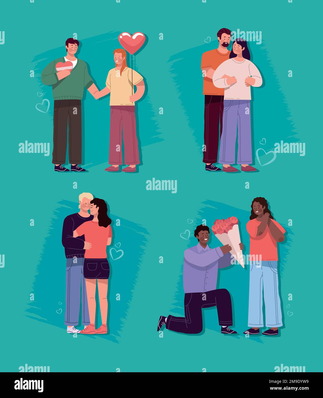 Four couples Stock Vector Images - Alamy