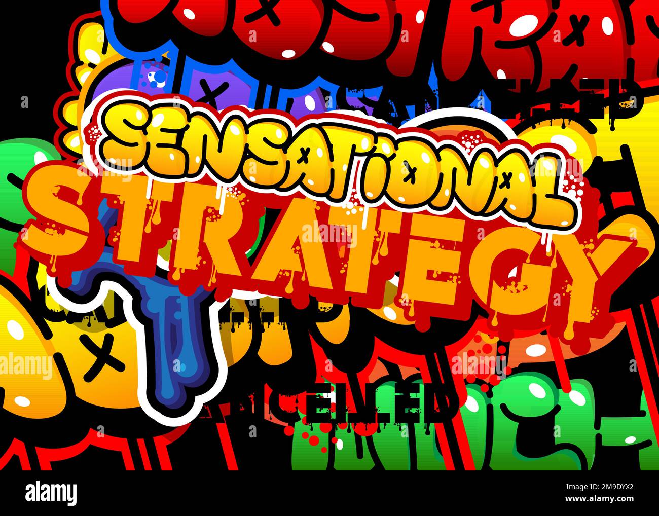 Sensational Strategy. Graffiti tag. Abstract modern street art ...