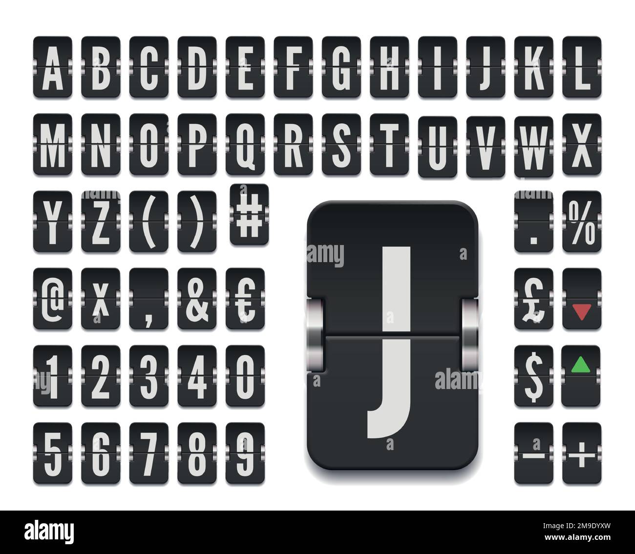 Airport terminal mechanical scoreboard font with numbers for stock ...