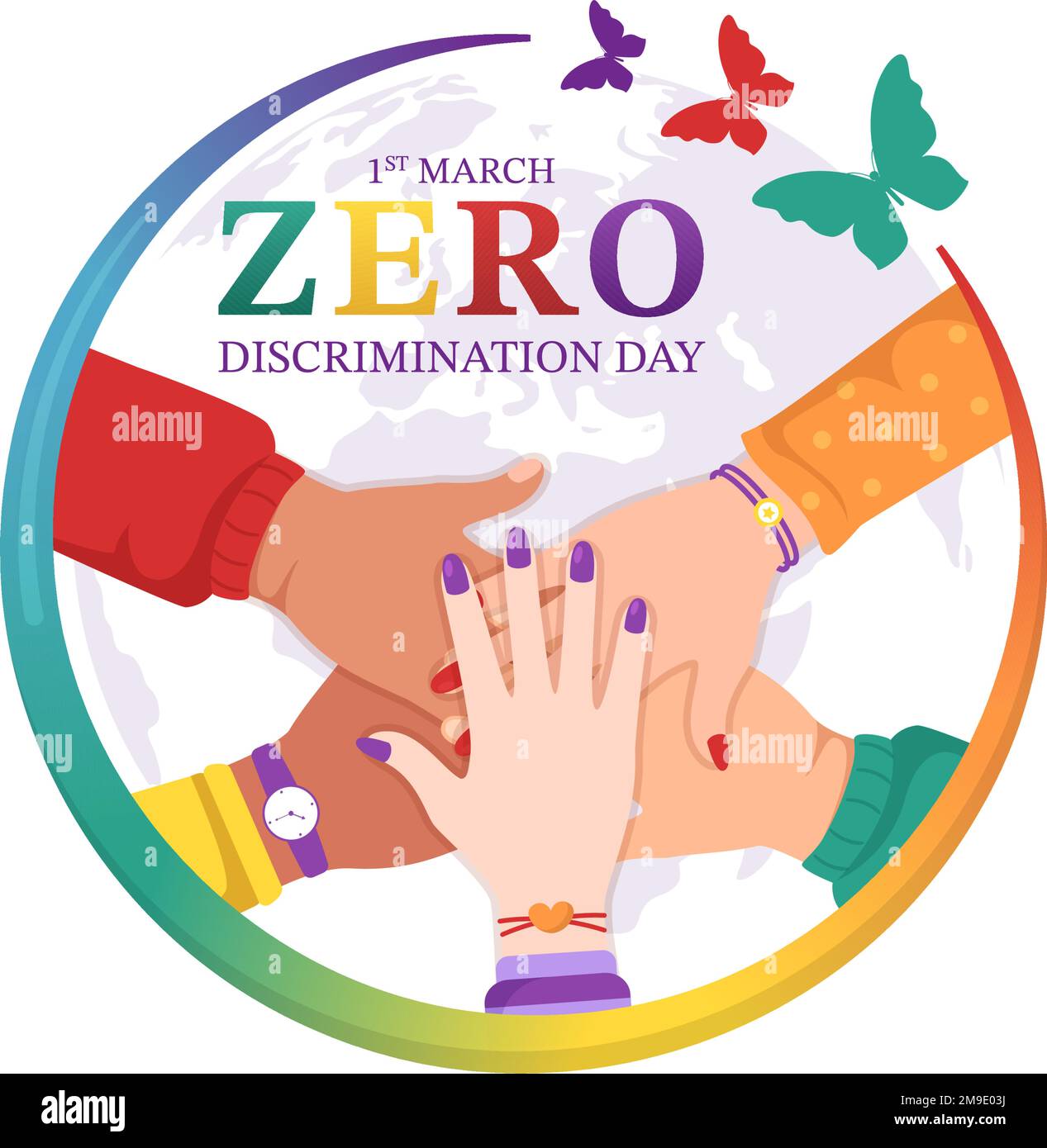 Zero Discrimination Day Illustration with Different People and ...