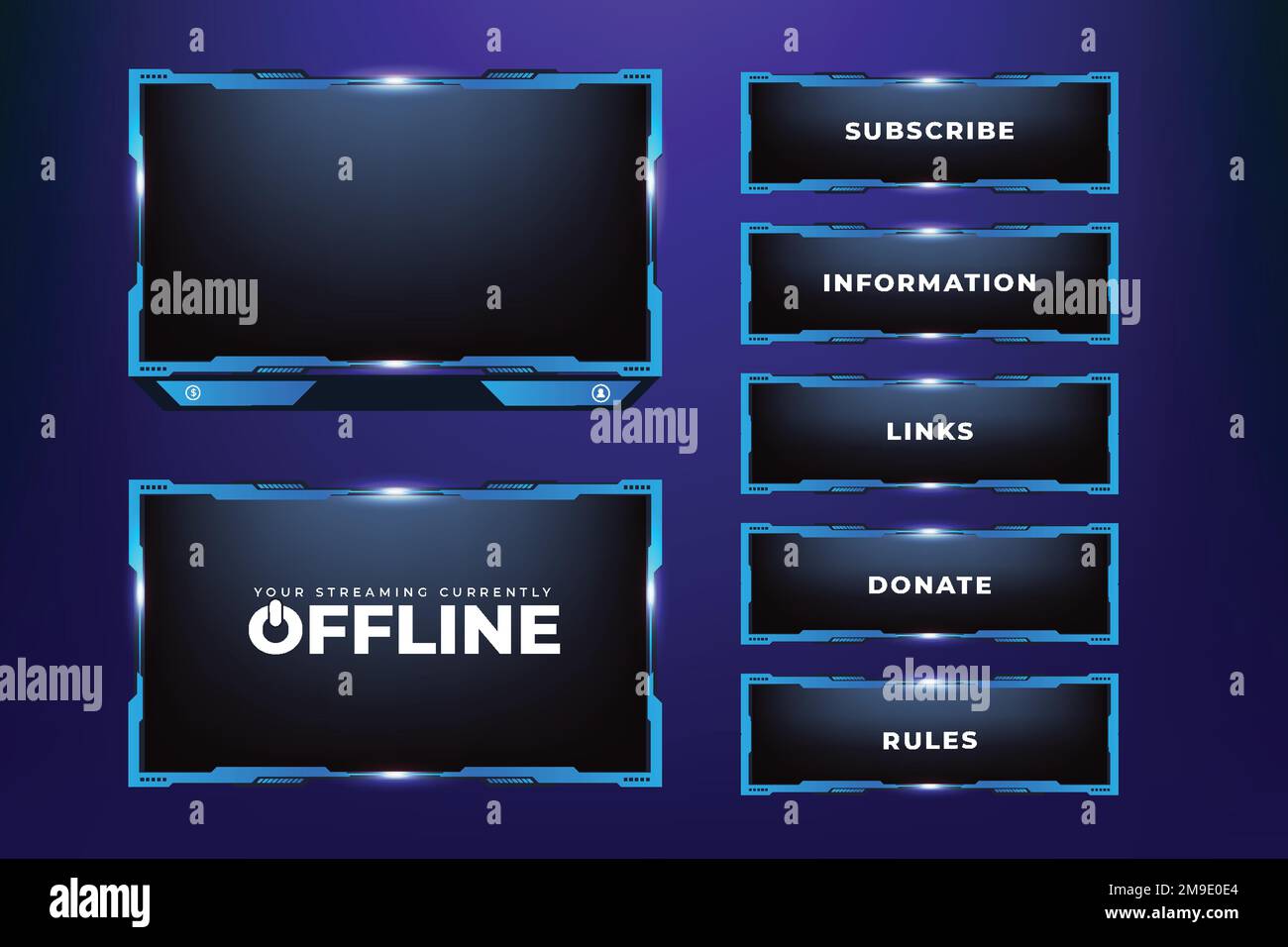 Live gaming overlay panel and border design vector. Modern streaming ... Live gaming overlay panel and border design vector. Modern streaming ...