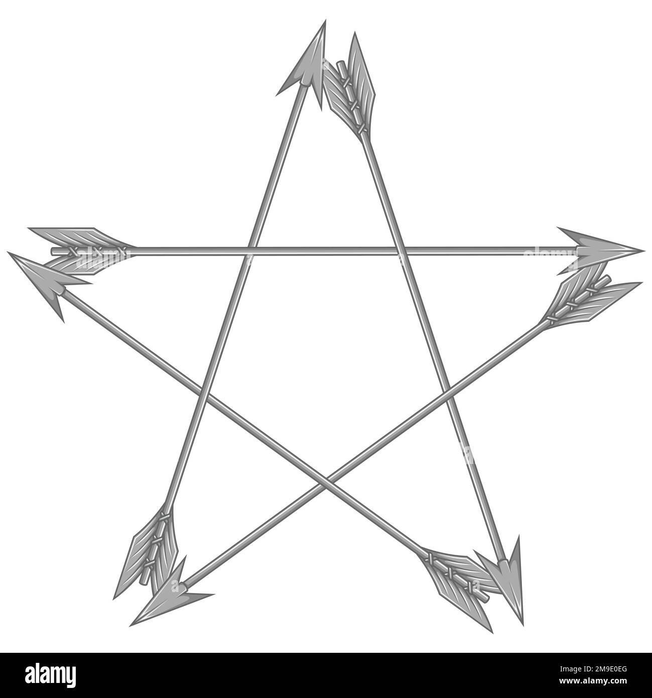 Vector design of five arrows forming star, pentagram with arrows Stock ...