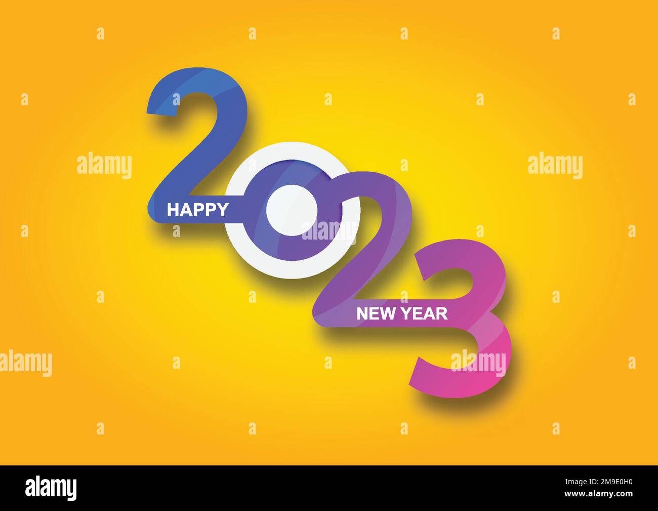 Abstract happy New Year 2023 logo text design. Cover of business ...