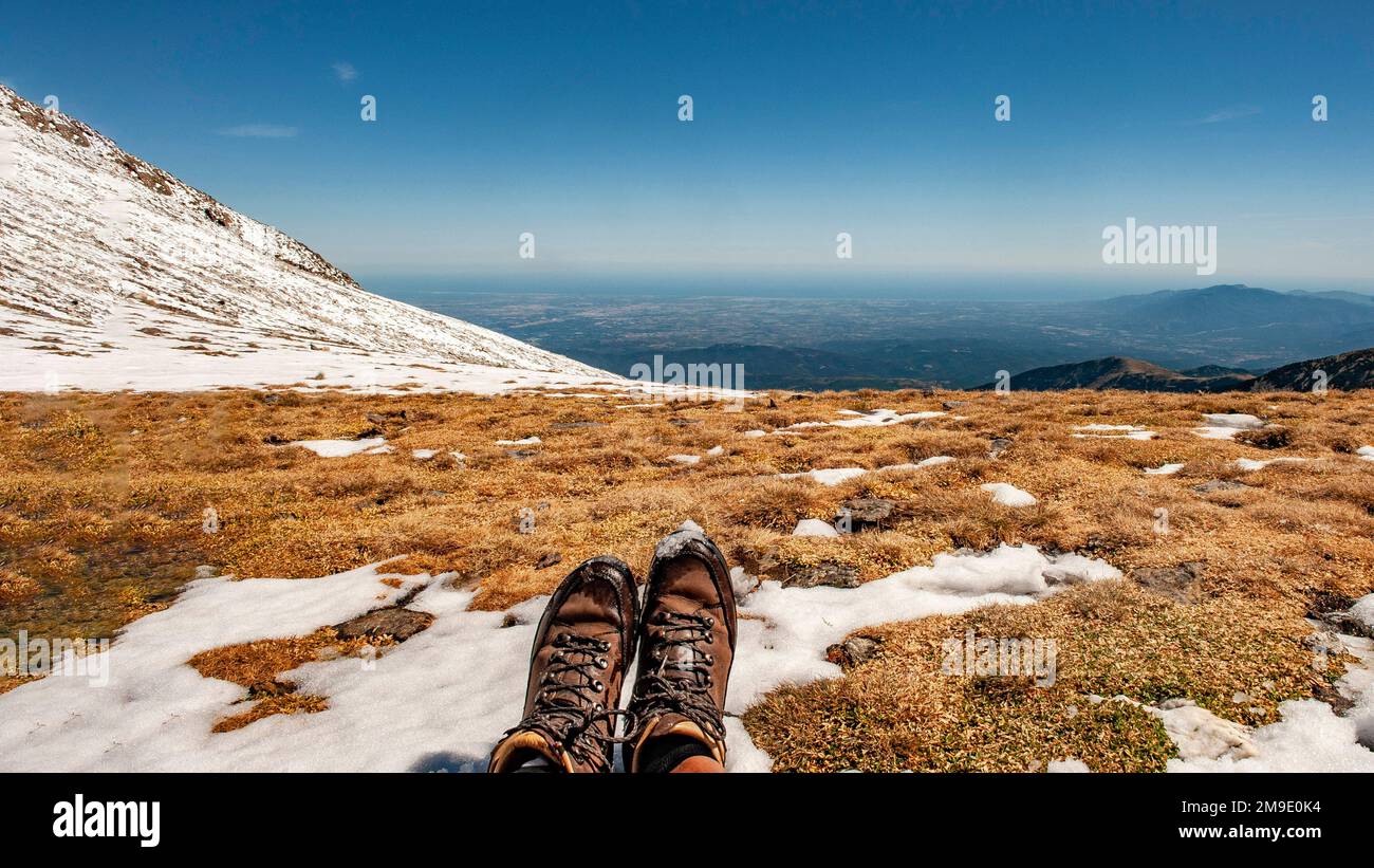 Ascension of Mount Canigou, the holy Catalan mountain in the south of ...