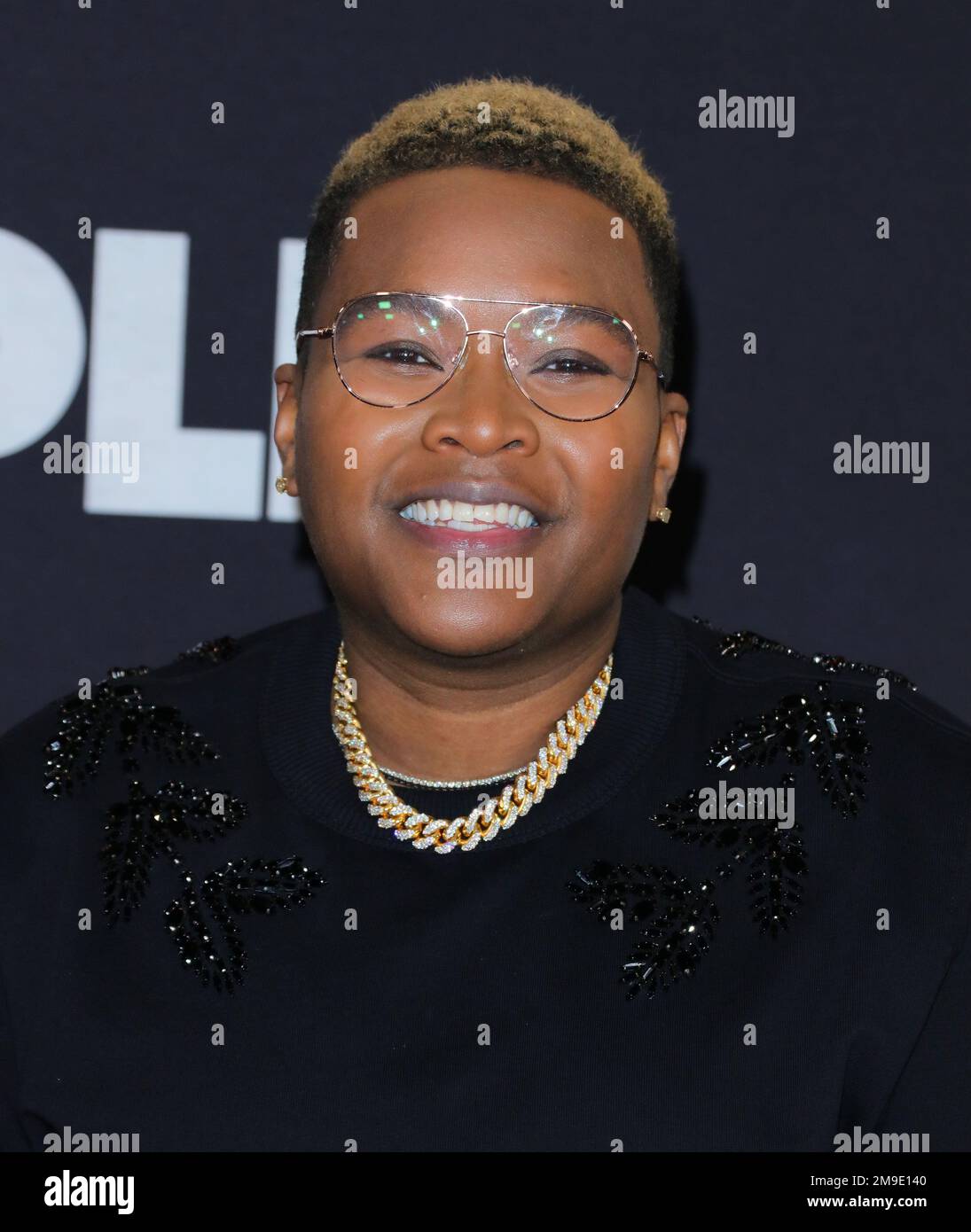 Sam Jay arrives at YOU PEOPLE Los Angeles Premiere held at The Regency ...