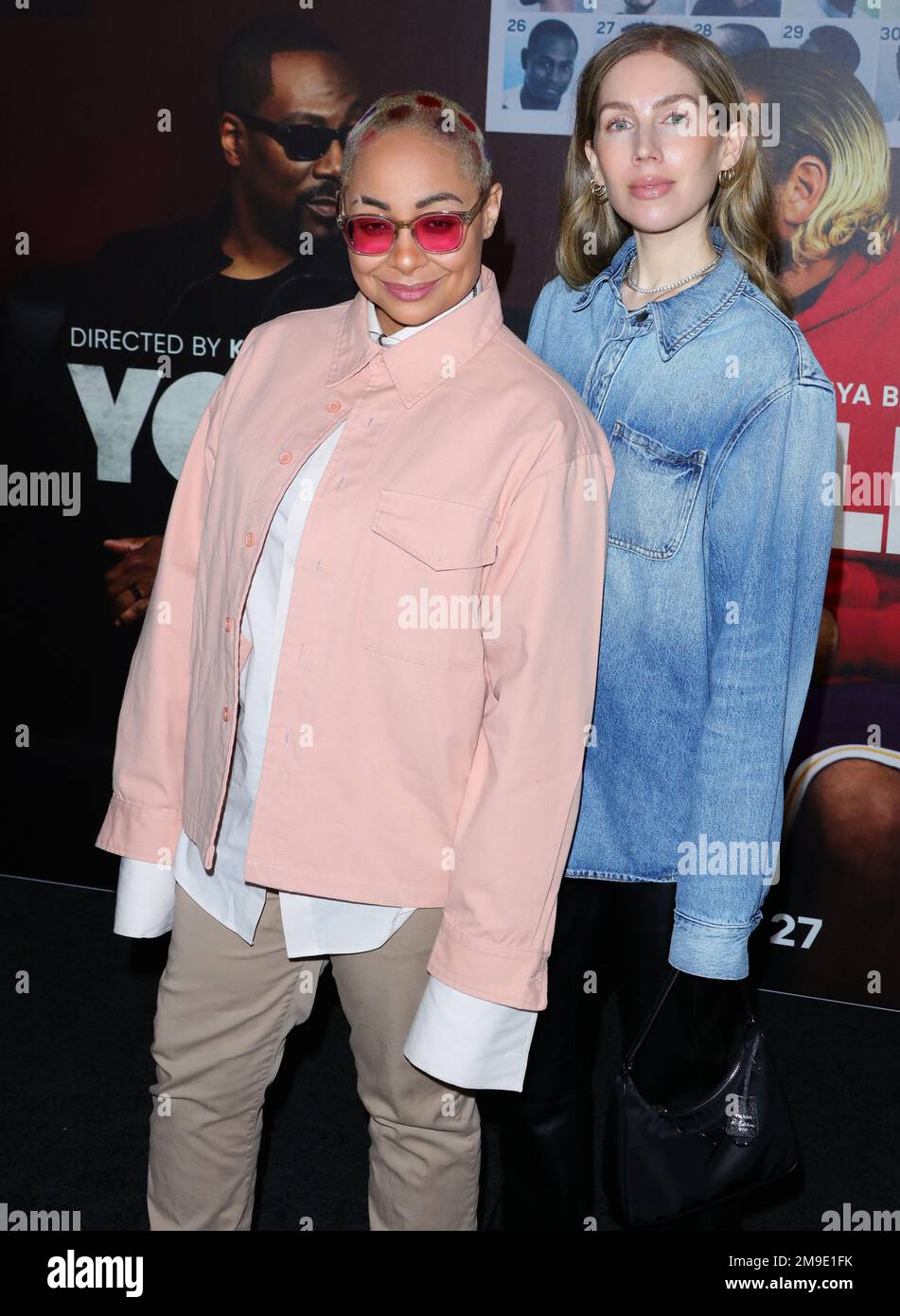 Raven Simone, Miranda Maday arrives at YOU PEOPLE Los Angeles Premiere ...