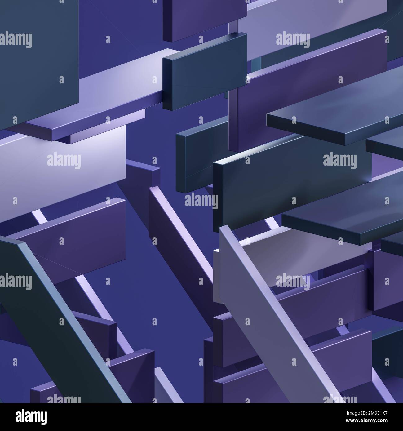 violet blue abstract geometric shape 3d render illustration Stock Photo ...
