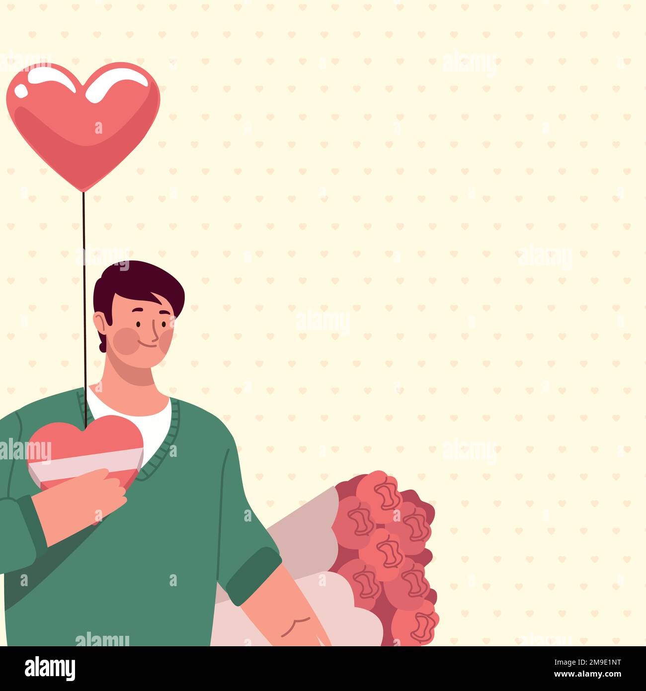 lover man with flowers bouquet Stock Vector Image & Art - Alamy