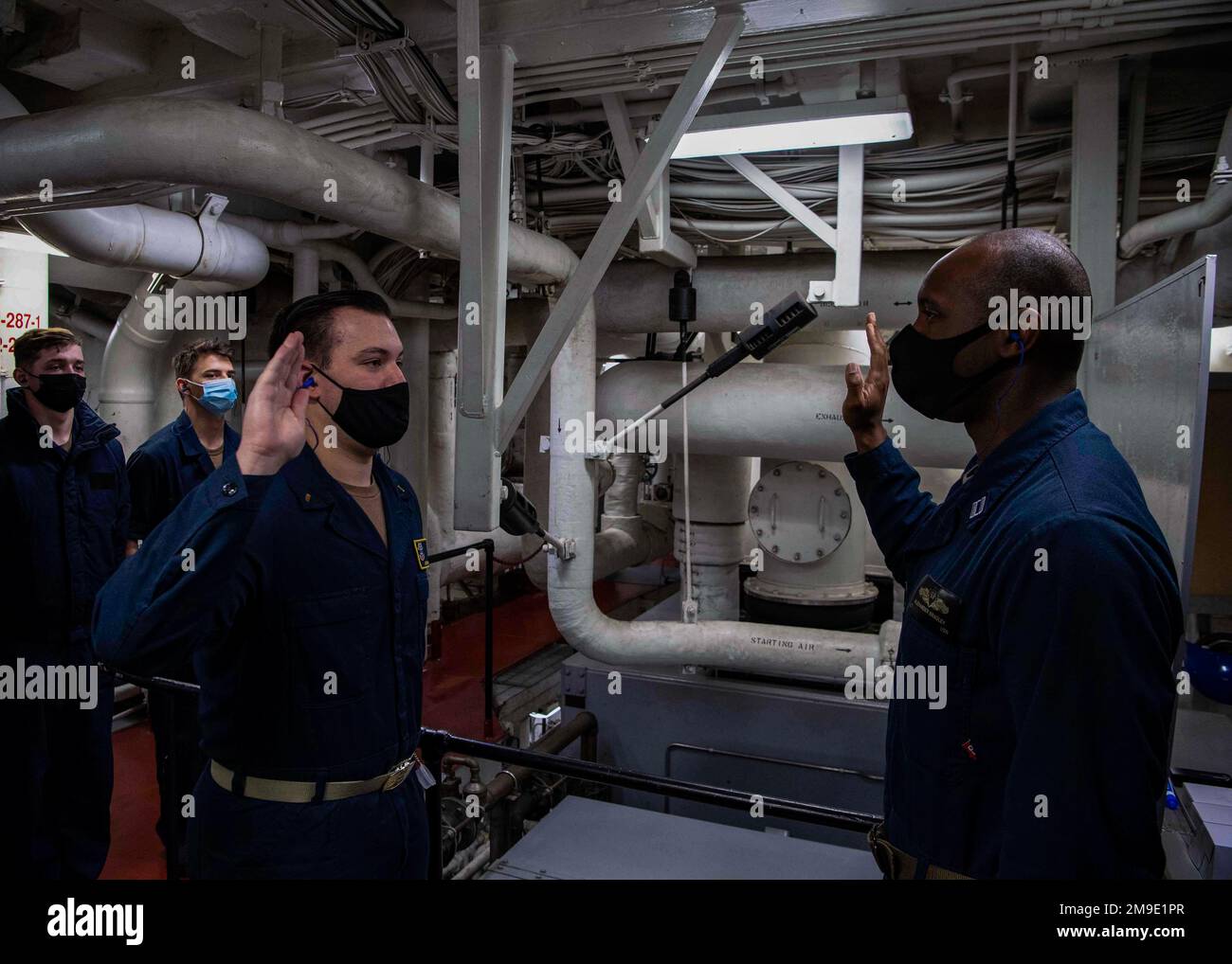 PACIFIC OCEAN (May 18, 2022) Lt. Alexander Bradley, right, from ...