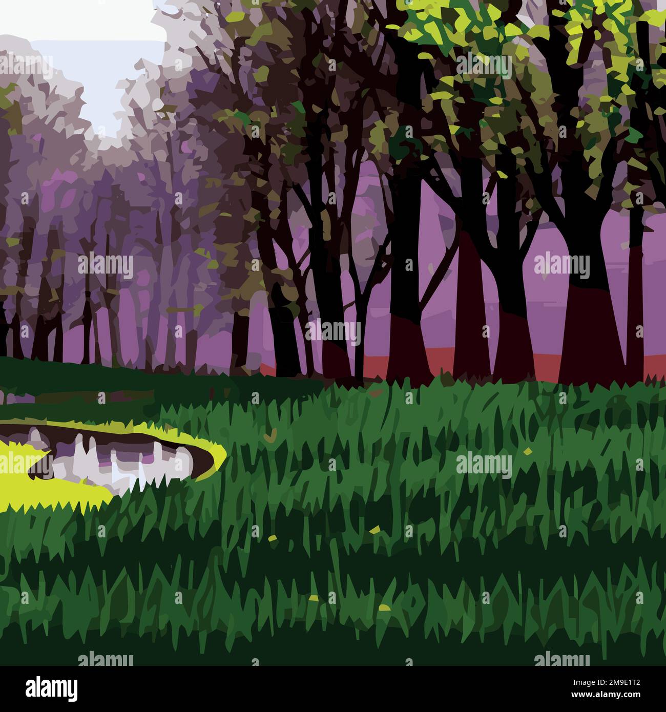 Girl in forests Stock Vector Images - Alamy