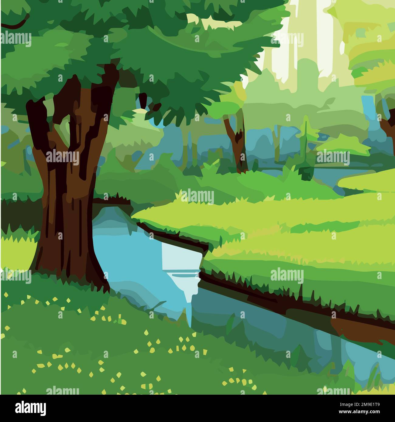 Green bush in nature Stock Vector Images - Alamy