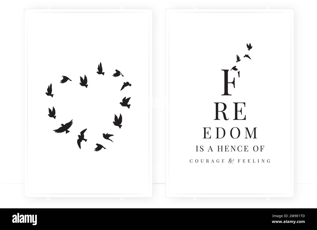 Freedom is hence of courage and feeling, a vector. Minimalist poster ...