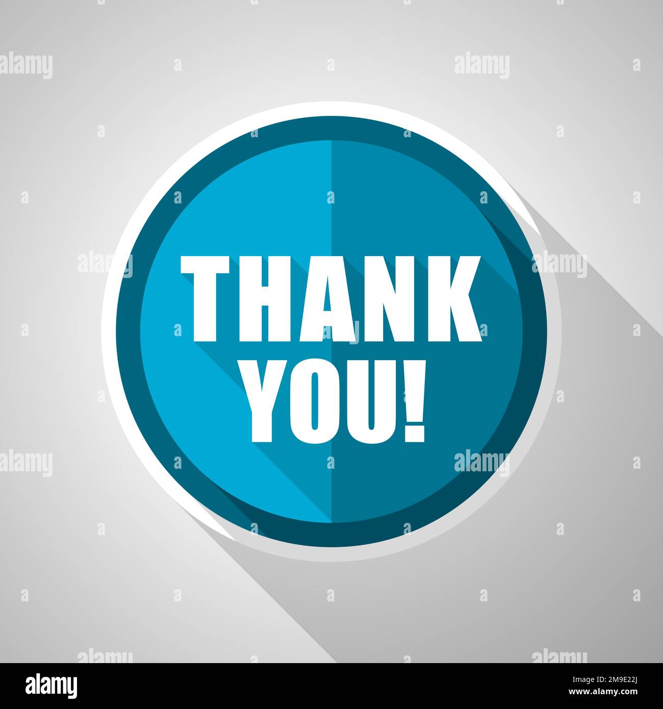 Thank you symbol, flat design vector blue icon with long shadow Stock ...
