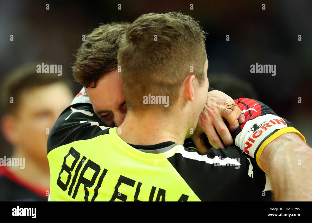 Johannes Golla of Germany freutv sich mit Joel Birlehm of Germany ...