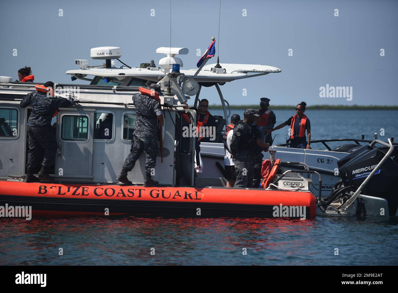 Members from the Belize coast guard conduct at-sea boarding exercises ...