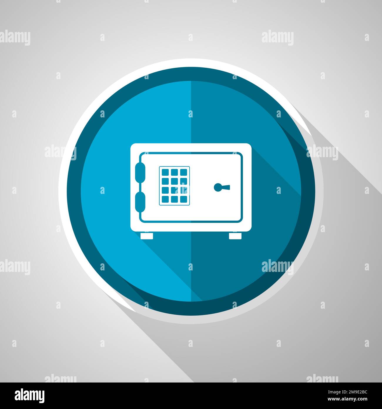 Digital safe, bank, business symbol, flat design vector blue icon with ...