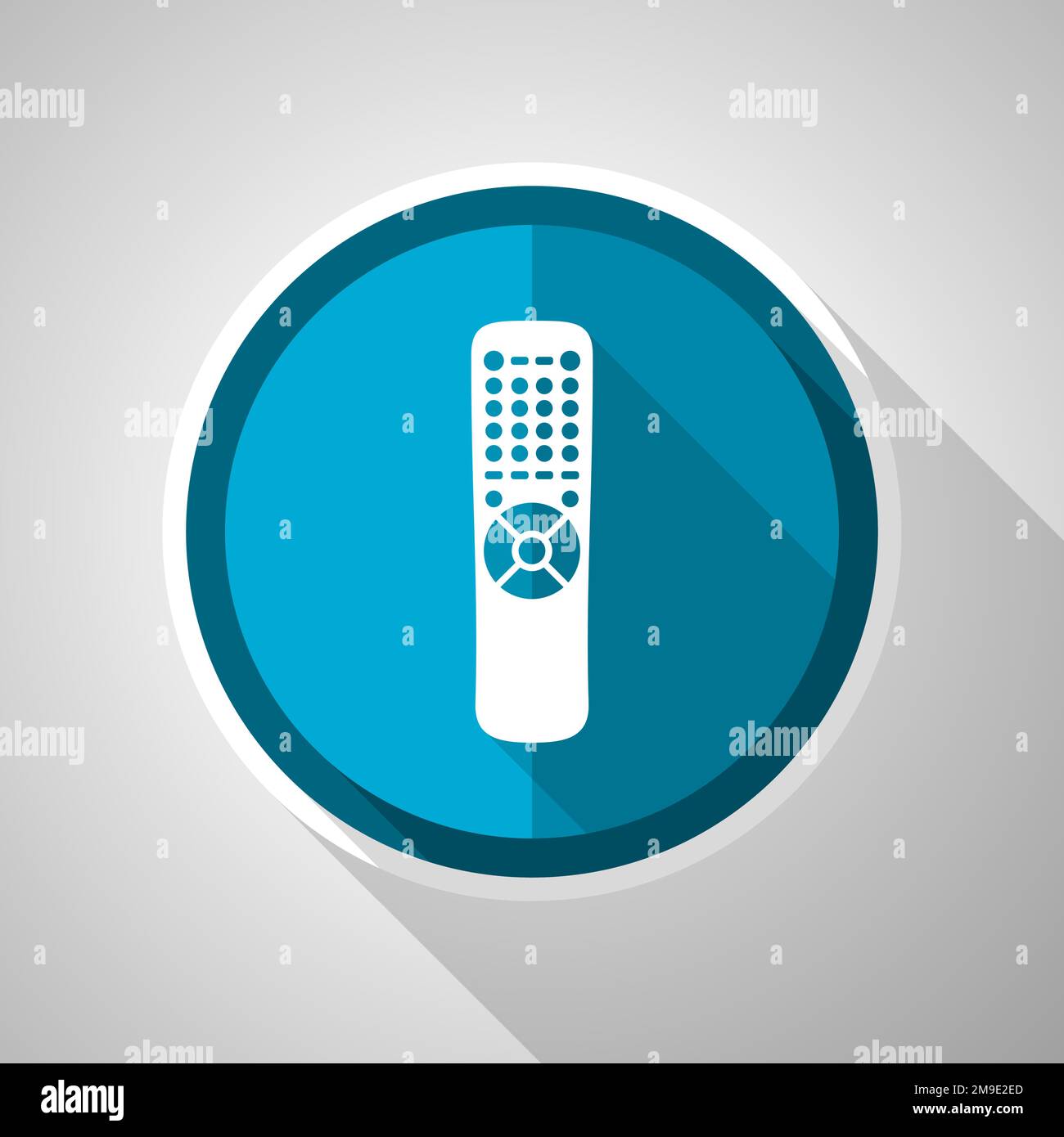 Tv remote control, television symbol, flat design vector blue icon with ...