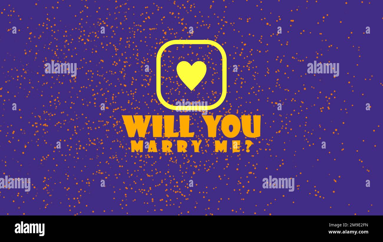 WILL YOU MARRY ME text sign on violet background. Romantic marriage ...