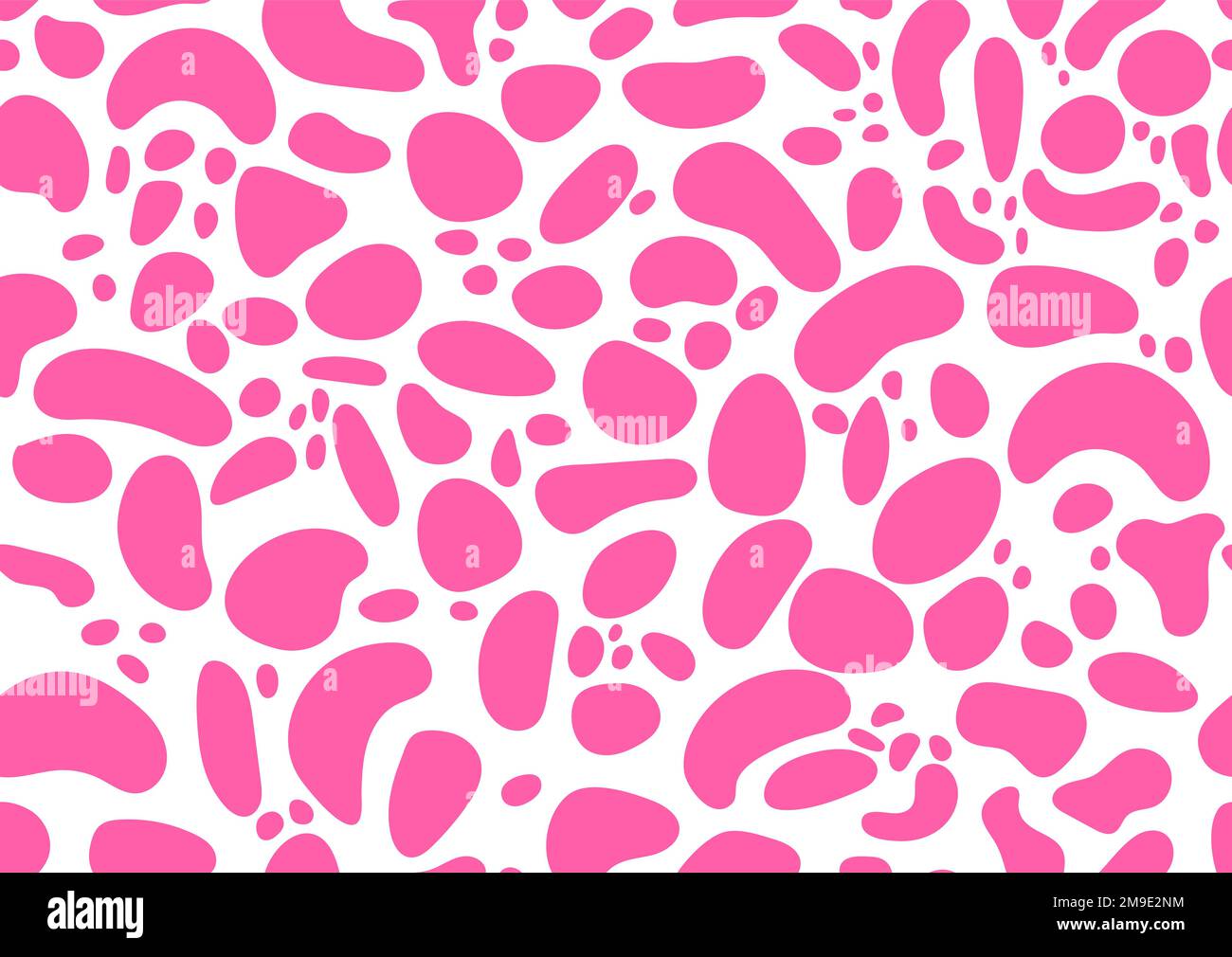 Pink dalmatian or cow animal random shape spot texture seamless pattern ...