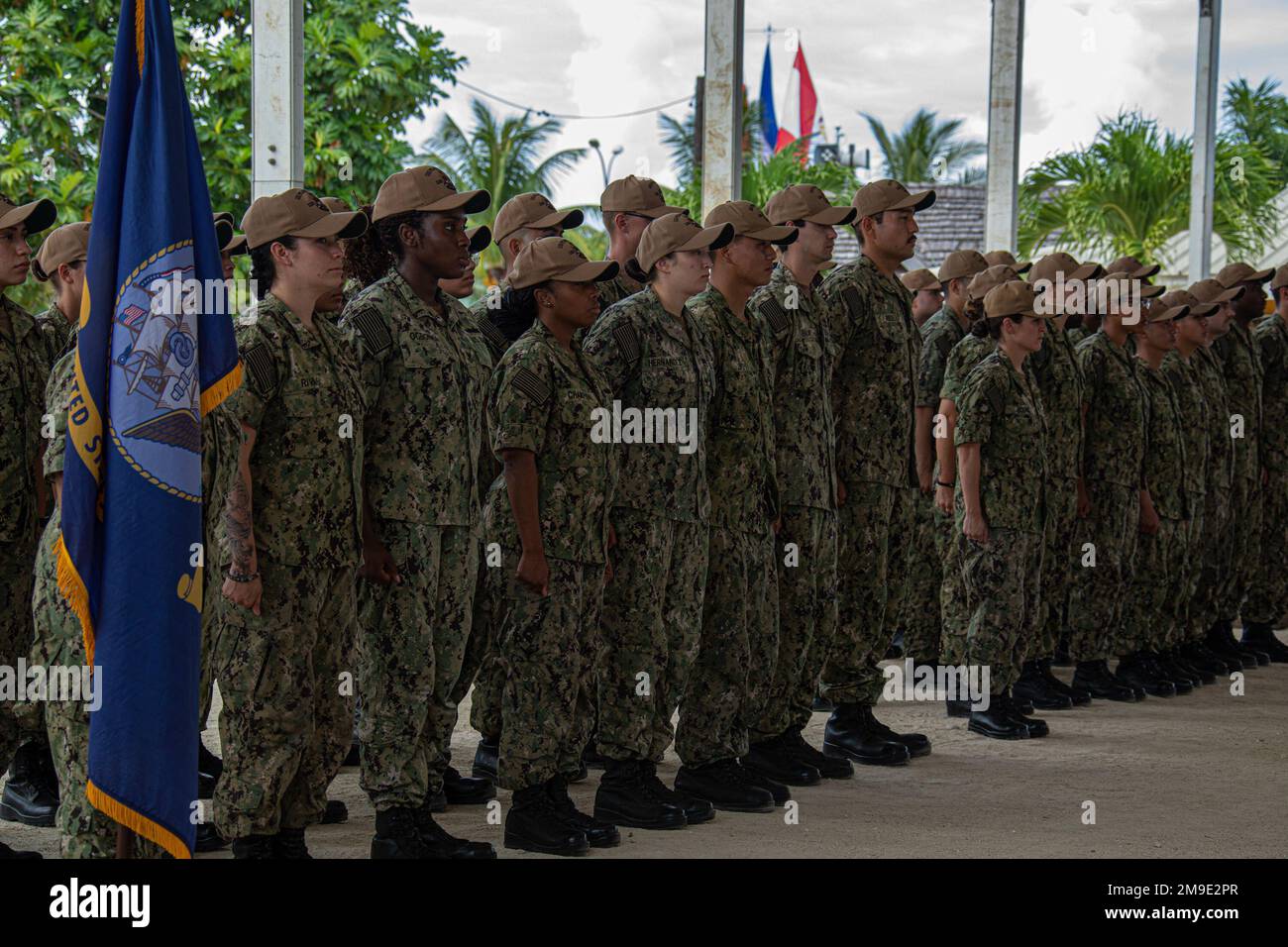 U.S. forces and French soldiers participate in the closing ceremony ...