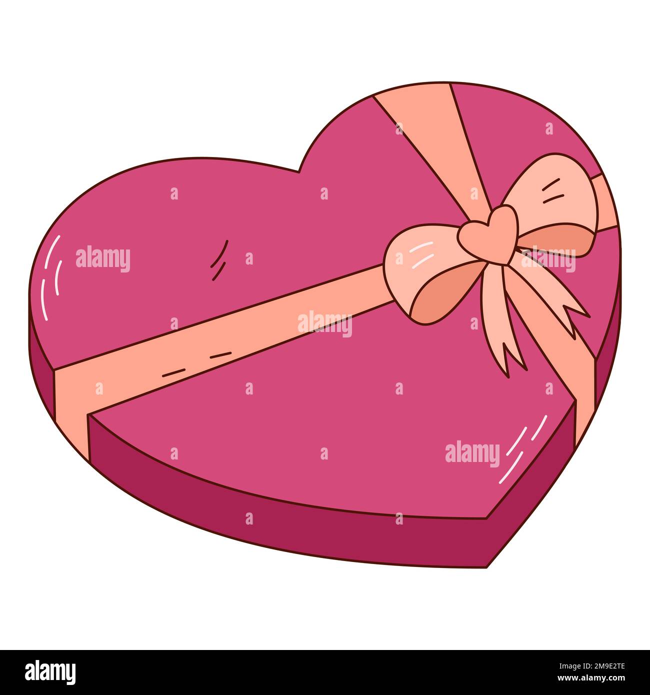 Hand drawn chocolates in a box for Valentine day. Design elements for ...