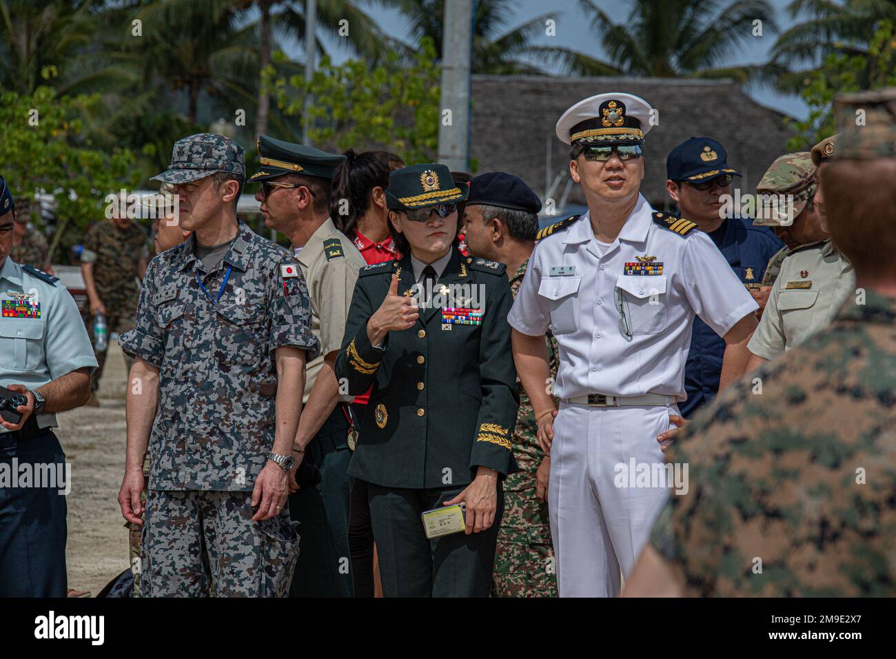 U.S. forces and French soldiers participate in the closing ceremony ...